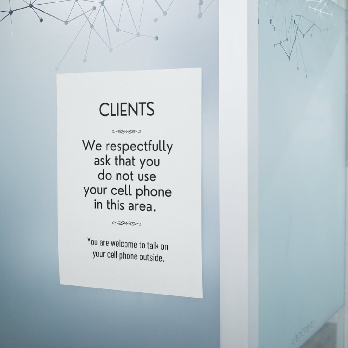 PRINTABLE No Cell Phones SIGN, Therapist Waiting Room, Reception Front ...