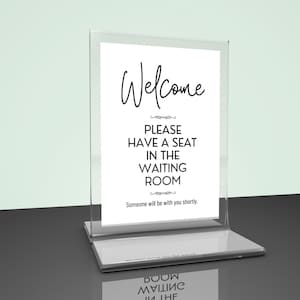 PRINTABLE Waiting Room SIGN, Welcome Please Have a Seat, Therapist ...