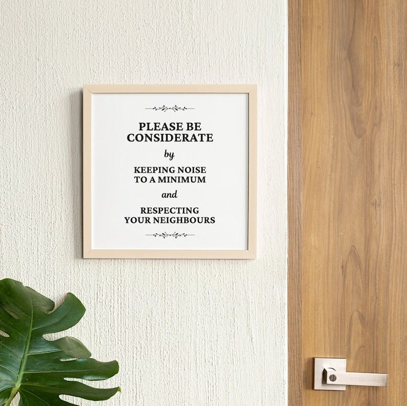 PRINTABLE Please Be Considerate SIGN, Keep Noise to a Minimum, Respect ...