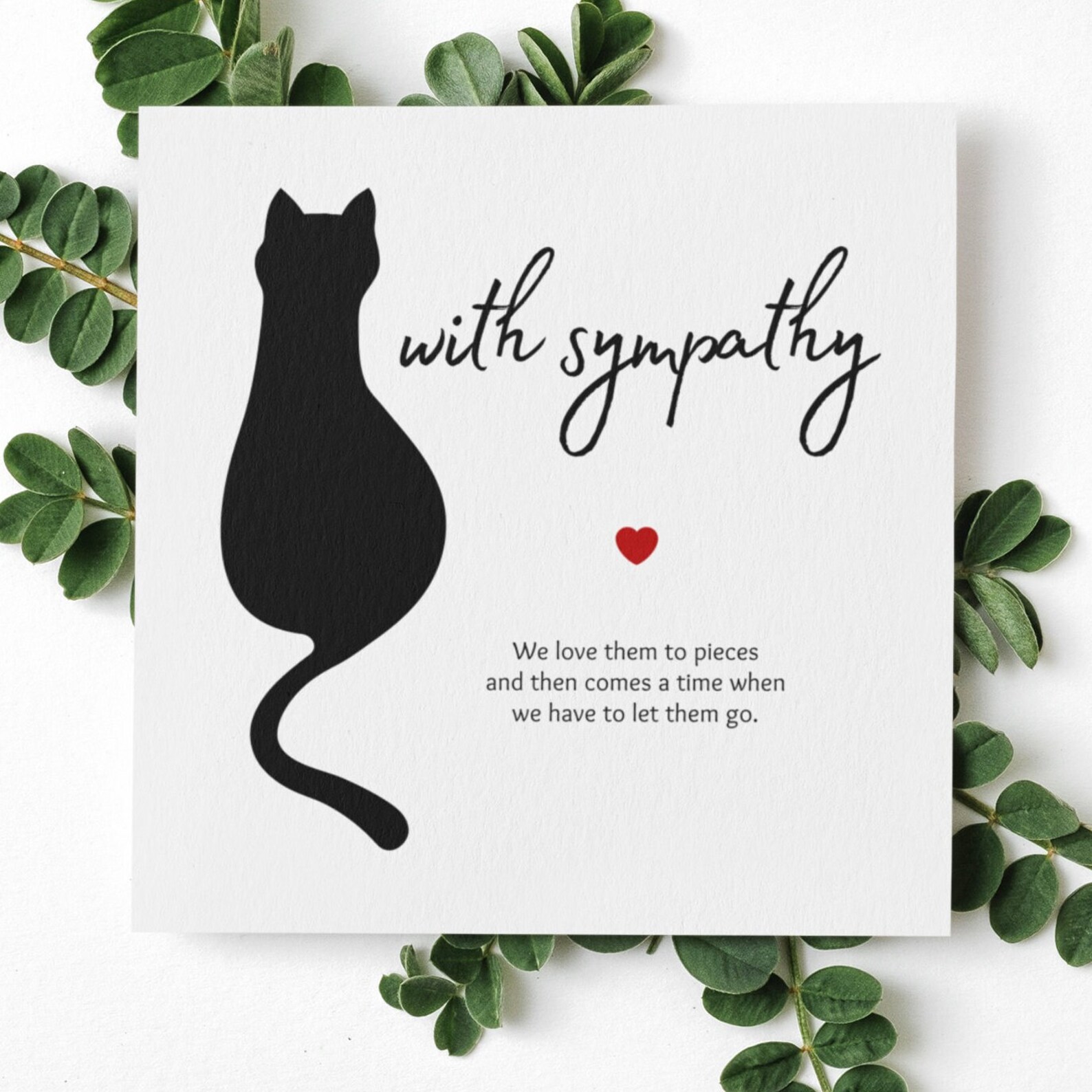 PRINTABLE Pet Cat Loss CARD, Pet Grievance With Sympathy Condolences ...
