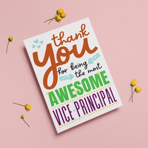 PRINTABLE Vice Principal CARD, End of Year Thank You Vice Principal ...