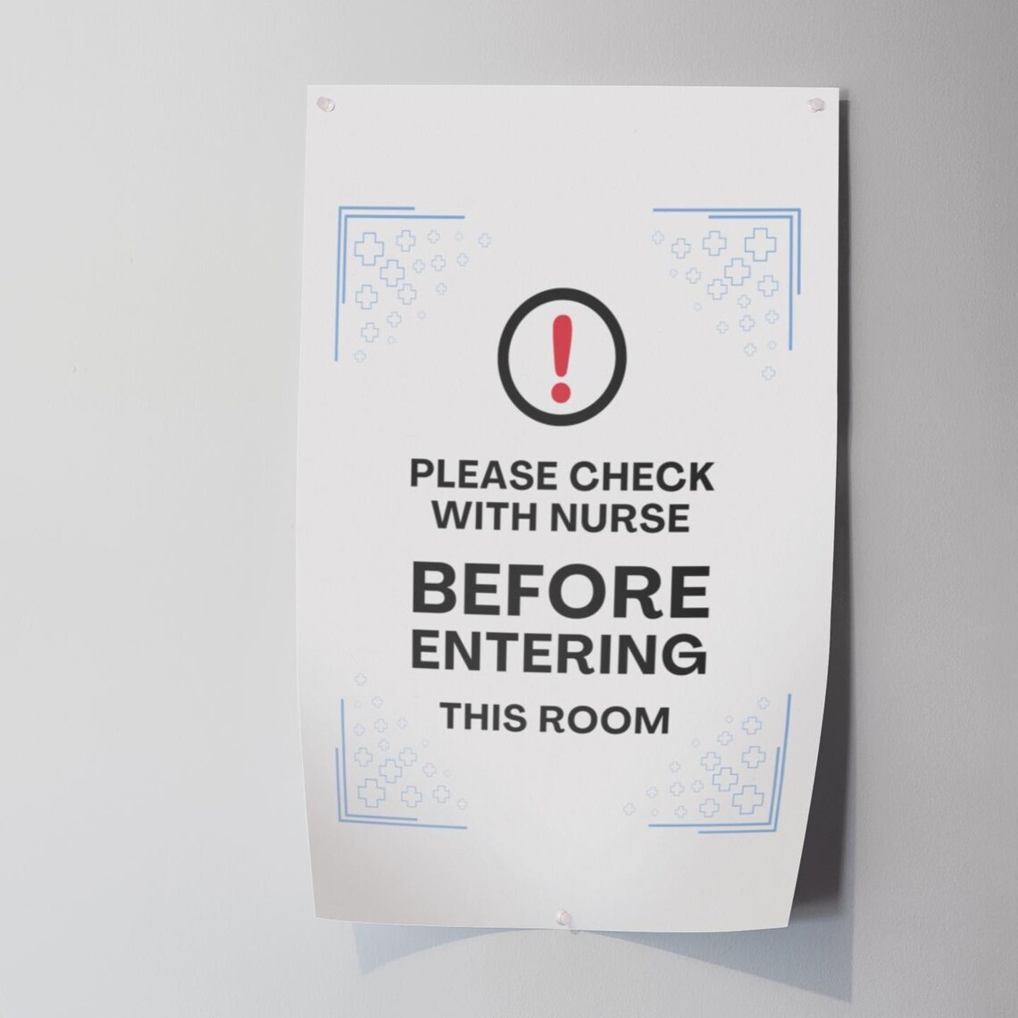 PRINTABLE Check With Nurse SIGN, Do Not Enter, Medical Office Door Sign ...