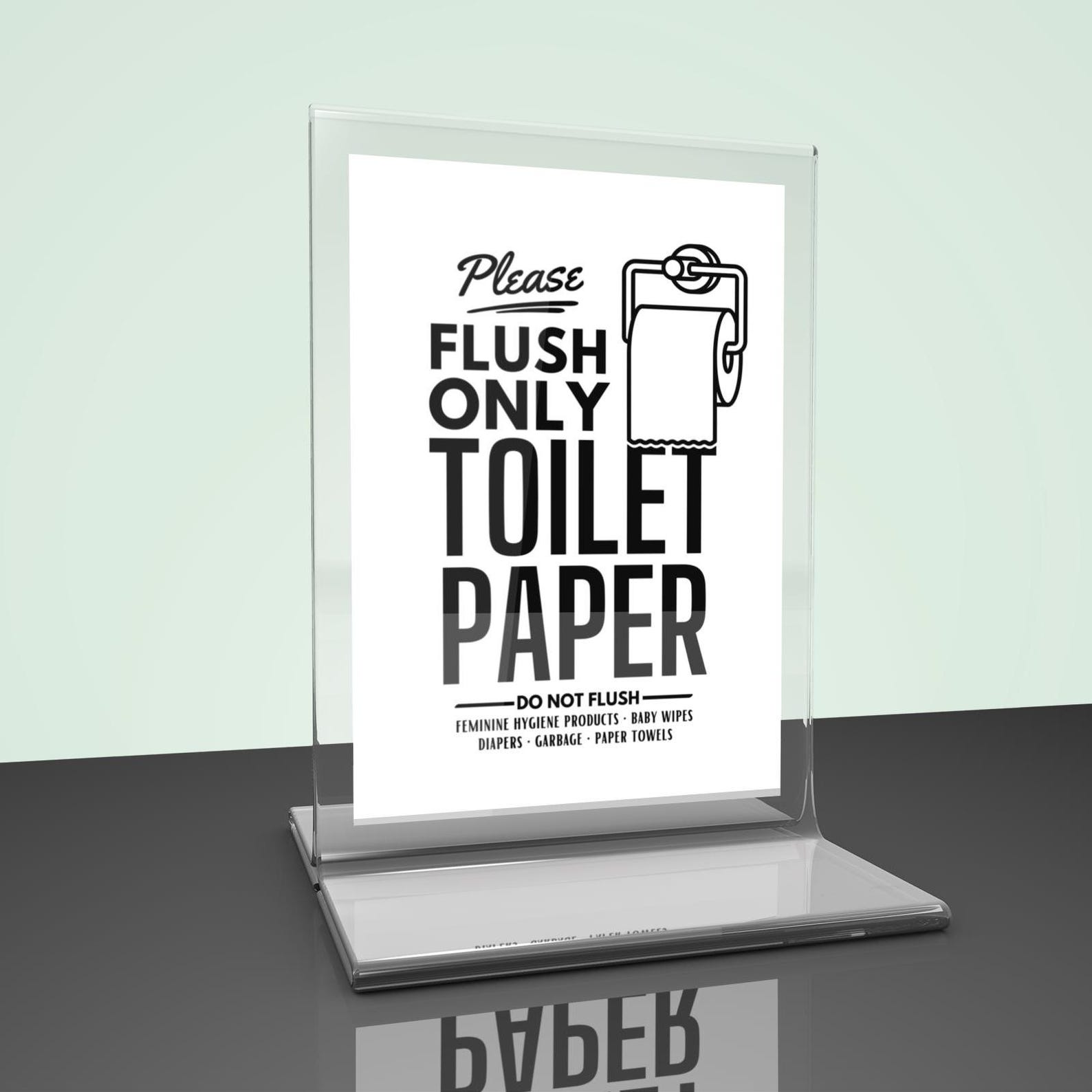 PRINTABLE Please Flush Only Toilet Paper SIGN, Modern Airbnb Vacation ...