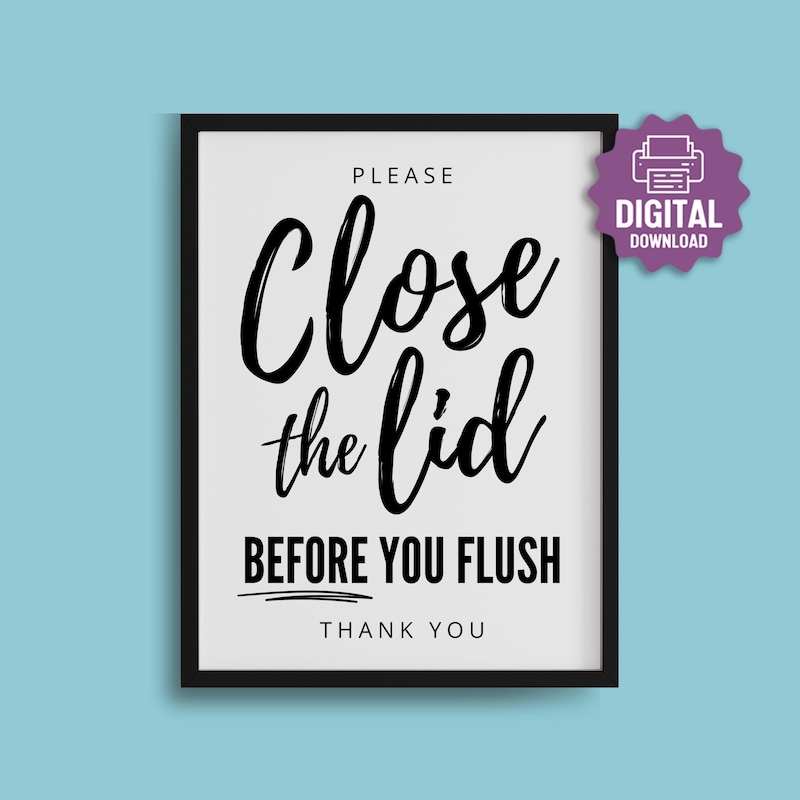Please Flush the Toilet Sign - Etsy