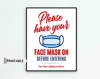 Mask Required Sign - Etsy