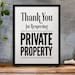 PRINTABLE Private Property Sign, Thank You for Respecting Private ...