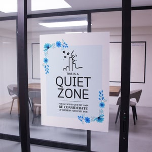 PRINTABLE Quiet Zone SIGN, Speak Quietly, Considerate of Others, Quiet ...