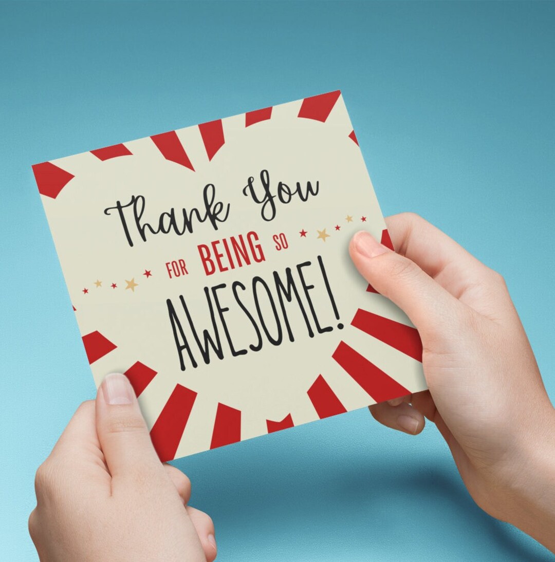 PRINTABLE Thank You for Being Awesome CARD, Thank You Teacher ...