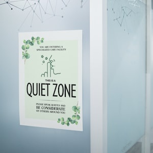 PRINTABLE Green Quiet Zone SIGN, Speak Quietly Health Care Facility ...