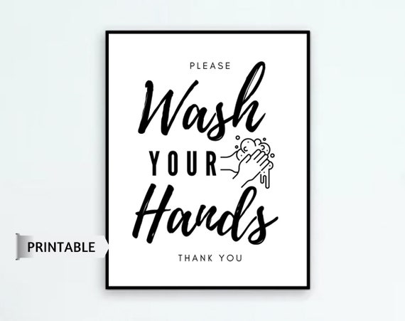 Wash Your Hands PRINTABLE Sign Please Wash Your Hands Office | Etsy