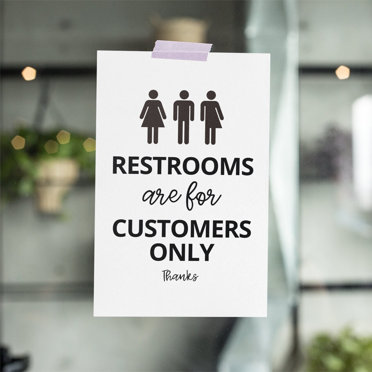 PRINTABLE Restroom SIGN, Restrooms for Customers Only, Customers Only ...