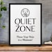 PRINTABLE Quiet Zone SIGN, Speak Quietly, Keep Noise to a Minimum ...