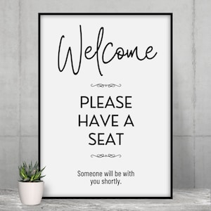 PRINTABLE Welcome Please Have a Seat, Waiting Room SIGN, Therapist ...