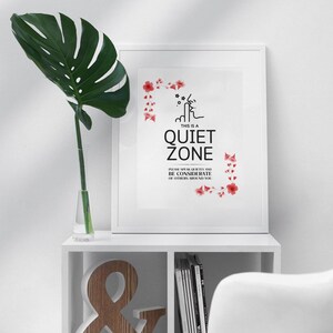 PRINTABLE Quiet Zone SIGN, Speak Quietly, Considerate of Others, Quiet ...