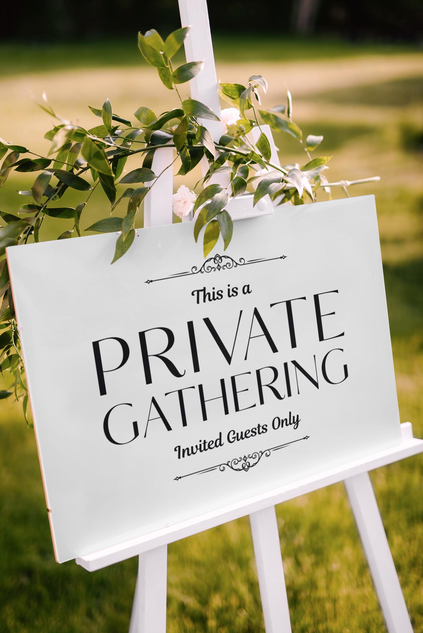 PRINTABLE Private Gathering SIGN, Invited Guests Only, Family Gathering ...
