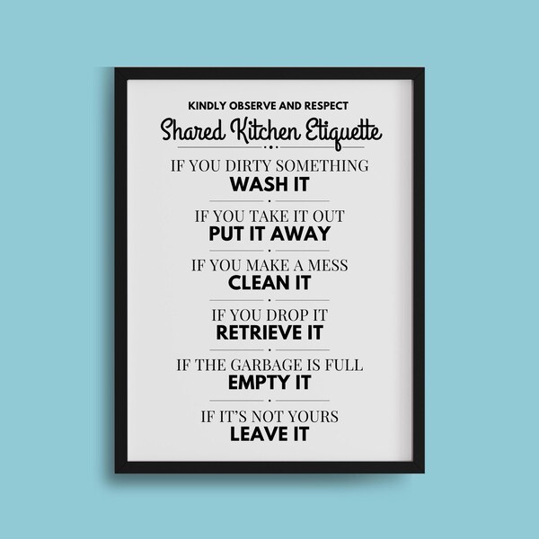 Clean Kitchen Posters - Etsy