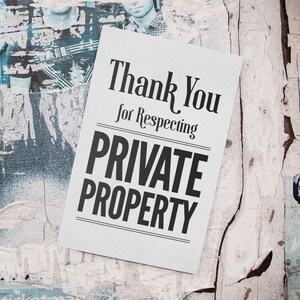 PRINTABLE Private Property Sign, Thank You for Respecting Private ...
