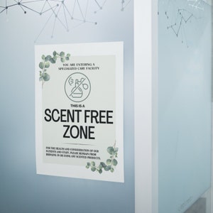 PRINTABLE Scent Free Zone SIGN, Fragrance Free Health Care Facility ...