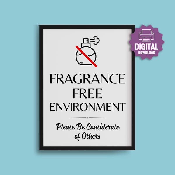 Scent Free Zone Sign - Etsy