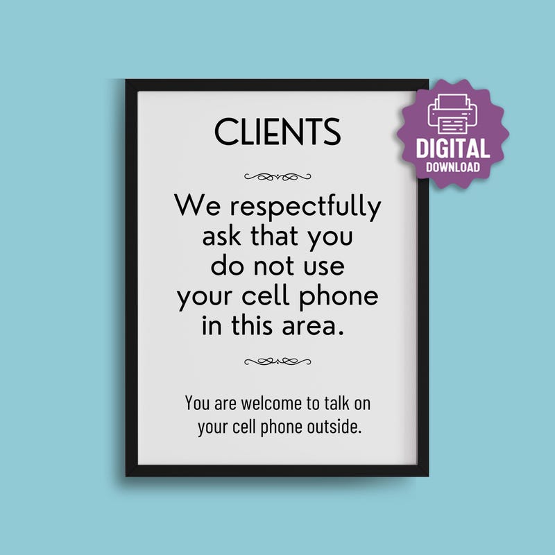 Please Silence Cell Phone Signs - Etsy