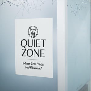 PRINTABLE Quiet Zone SIGN, Speak Quietly, Keep Noise to a Minimum ...