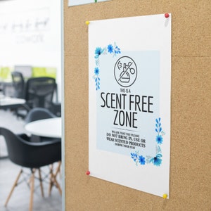 PRINTABLE Scent Free Zone SIGN, Fragrance Free Health Care Facility ...