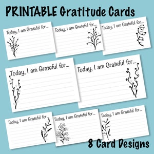 PRINTABLE Gratitude Cards, Daily Grateful Cards for Jar, Print Your Own ...