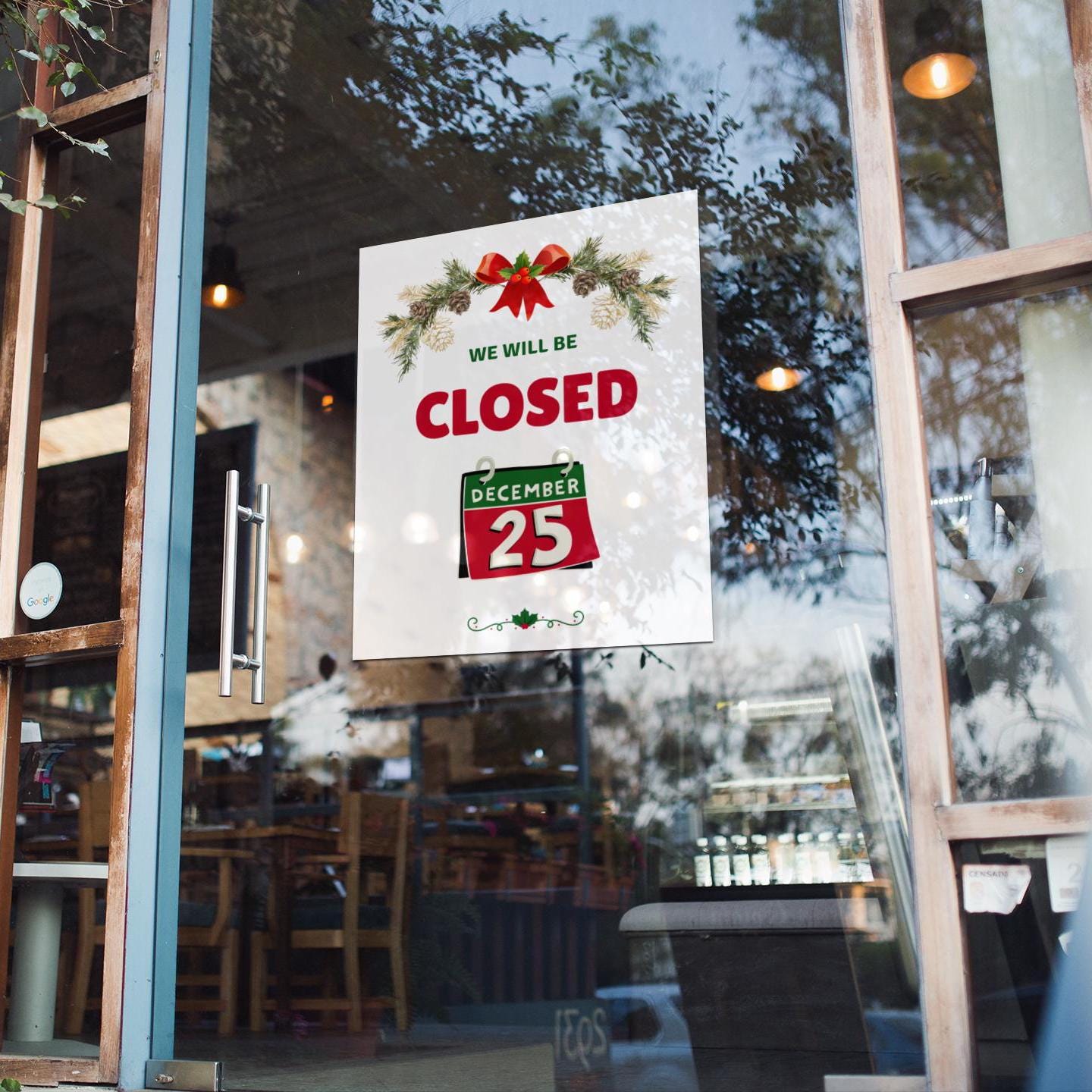 PRINTABLE Closed December 25th SIGN, Closed on Christmas Day, Retail ...