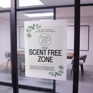 PRINTABLE Scent Free Zone SIGN, Fragrance Free Health Care Facility ...