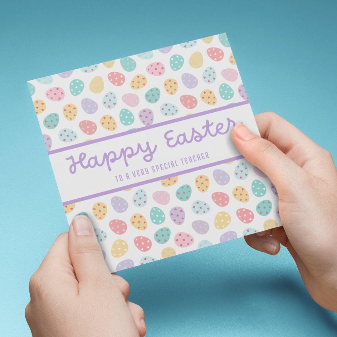 PRINTABLE Happy Easter Teacher Card, Wishing Teacher a Happy Easter ...