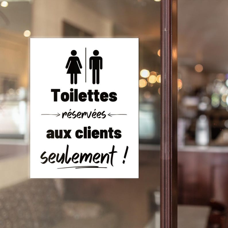 PRINTABLE Restroom Sign Customers Only – French English Bathroom Sign ...