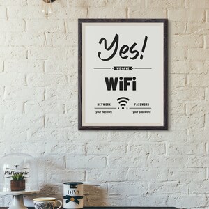 PRINTABLE Custom Wifi Password SIGN, VRBO Wifi Network Sign-on, Airbnb ...