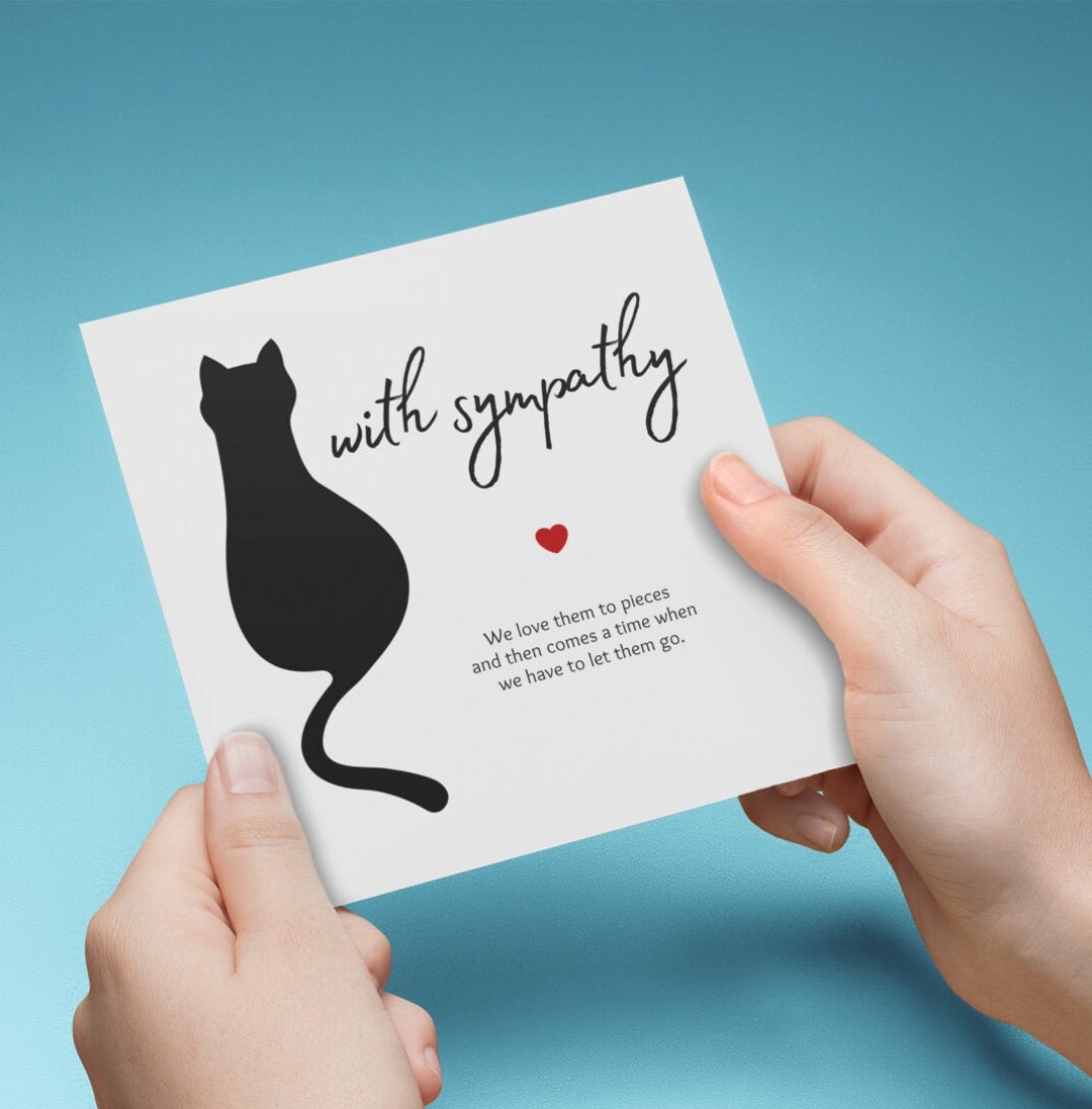 PRINTABLE Pet Cat Loss CARD, Pet Grievance With Sympathy Condolences ...