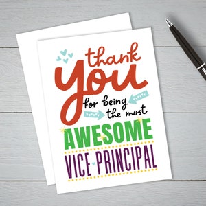 PRINTABLE Vice Principal CARD, End of Year Thank You Vice Principal ...
