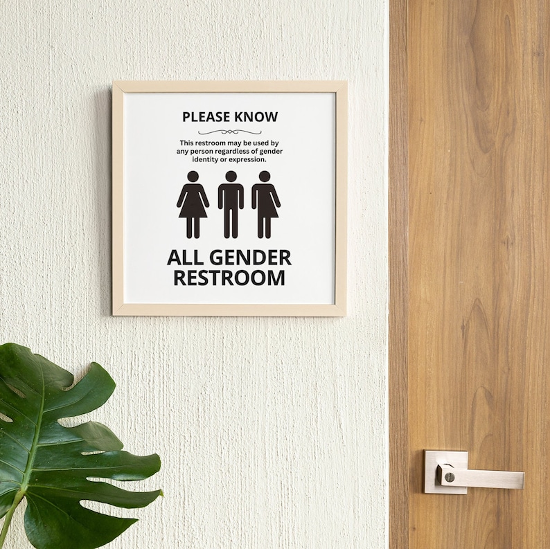 PRINTABLE All Gender Restroom SIGN, All Gender Notice Restroom ...
