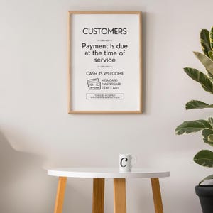 PRINTABLE Payment is Due SIGN, Waiting Room SIGN, Payment Due at Time ...