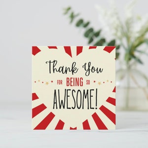 PRINTABLE Thank You for Being Awesome CARD, Thank You Teacher ...