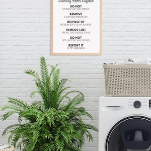 PRINTABLE Shared Laundry Room PRINT, Communal Laundry Guidelines ...