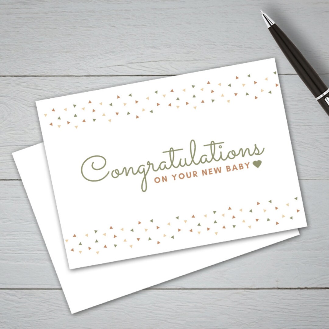 PRINTABLE Gender Neutral Baby Shower Card, Welcome New Baby ...
