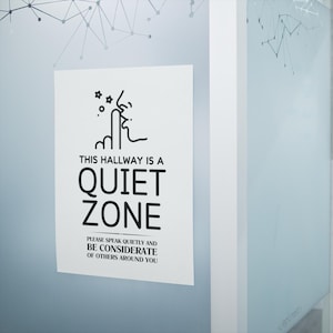 PRINTABLE Quiet Zone SIGN, This Hallway is a Quiet Zone, Speak Quietly ...
