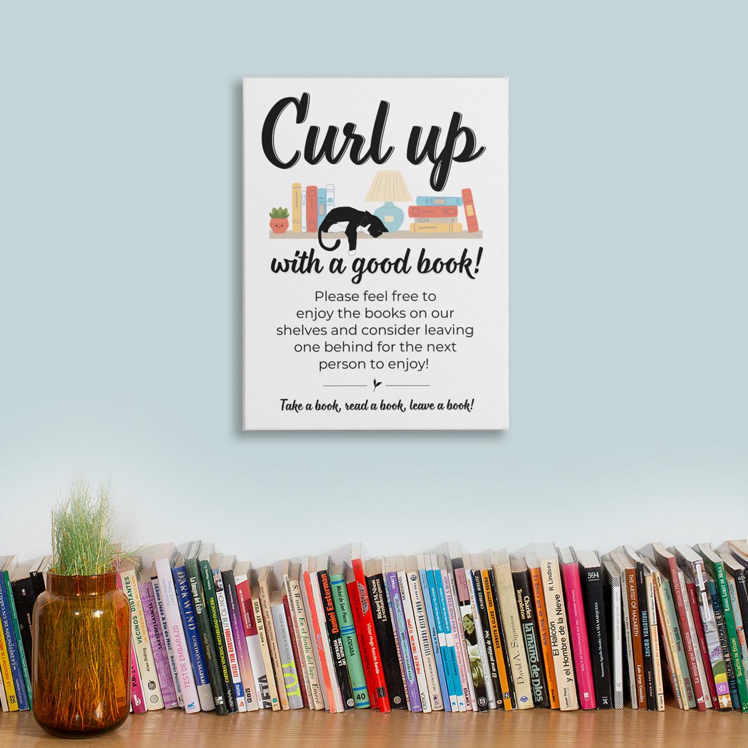 PRINTABLE Book Sharing SIGN, VRBO Reading Library, Airbnb Lending ...