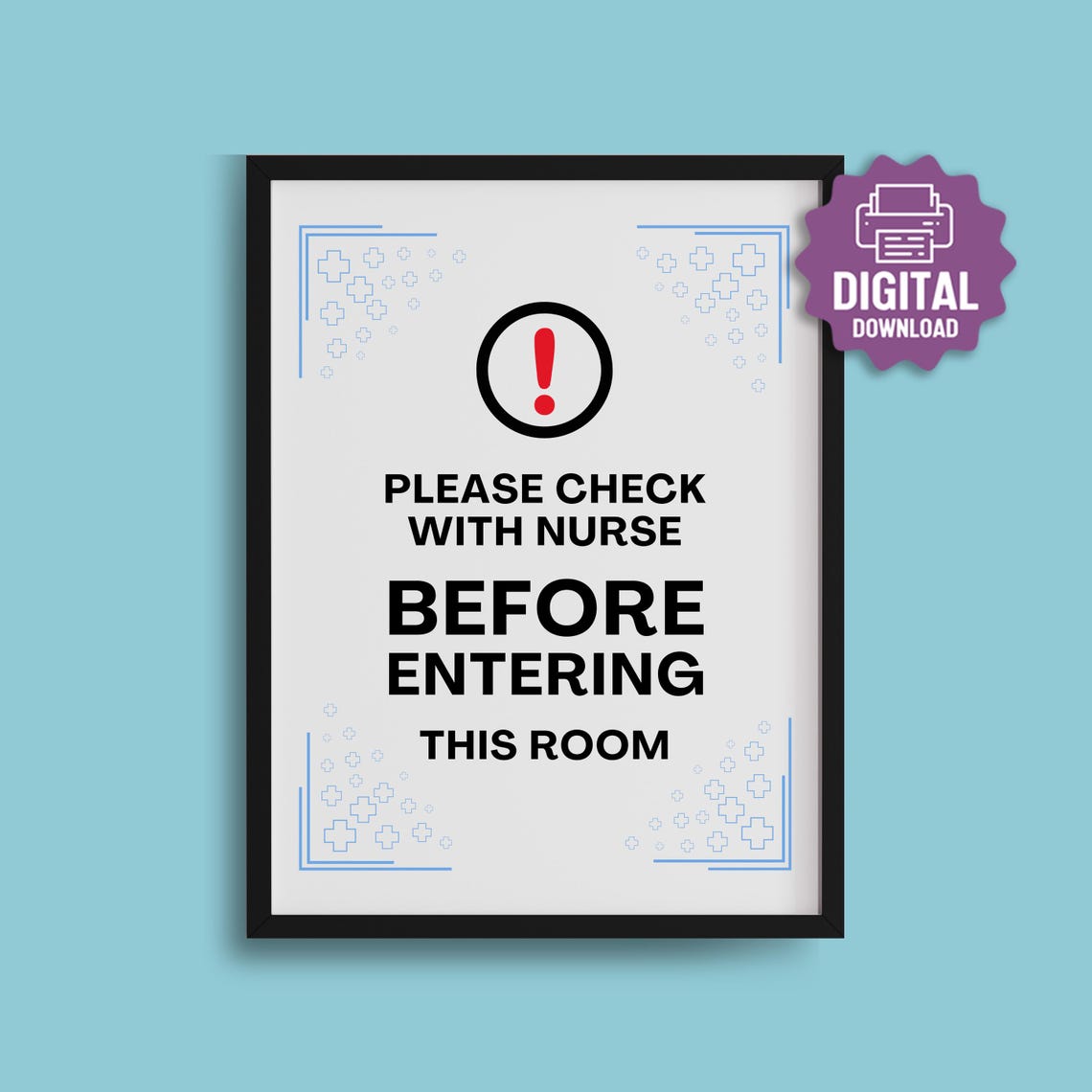 PRINTABLE Check With Nurse SIGN, Do Not Enter, Medical Office Door Sign ...