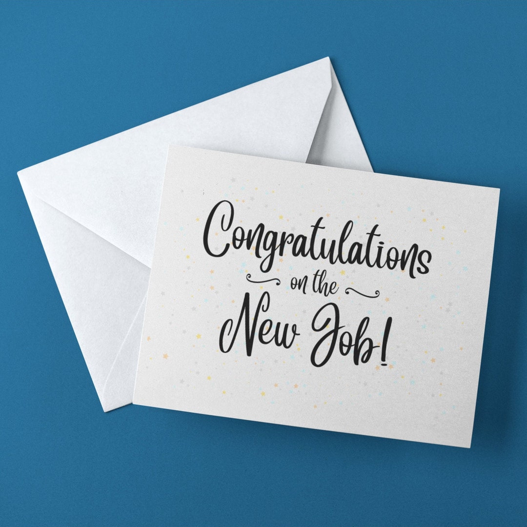 PRINTABLE Congratulations on the New Job CARD, Congrats Greeting Card ...