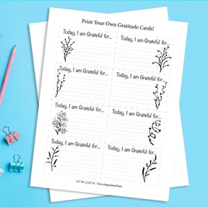 PRINTABLE Gratitude Cards, Daily Grateful Cards for Jar, Print Your Own ...