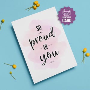 PRINTABLE so Proud of You CARD, Congratulations, Daughter Graduation ...