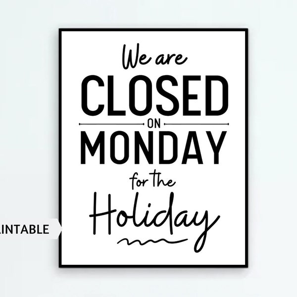 Office Closed for the Holidays Sign - Etsy