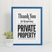 PRINTABLE Private Property Sign, Thank You for Respecting Private ...