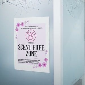 PRINTABLE Scent Free Zone SIGN, Fragrance Free Medical Care Facility ...