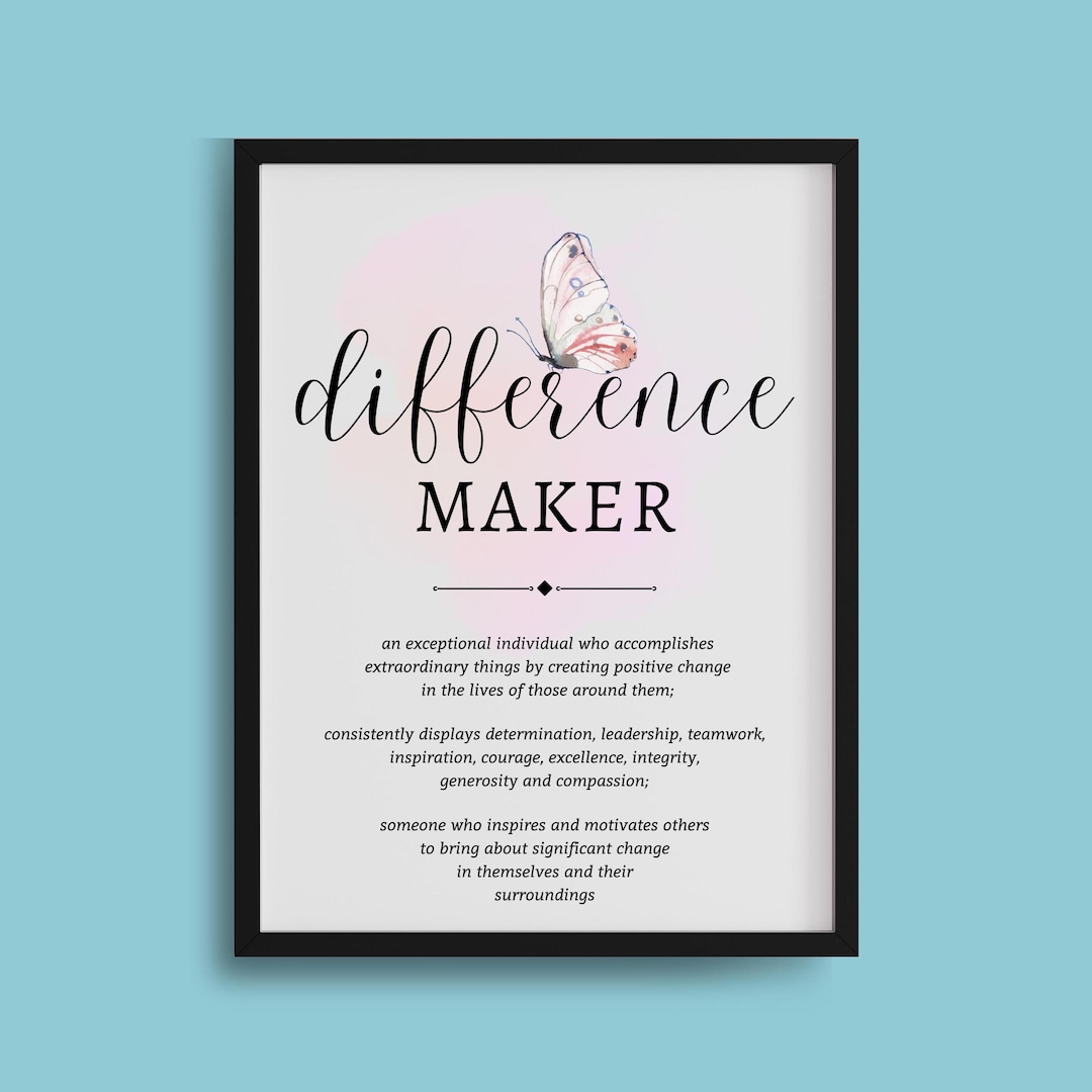 PRINTABLE Difference Maker PRINT, Thank You Teacher, Mentor, Coach ...