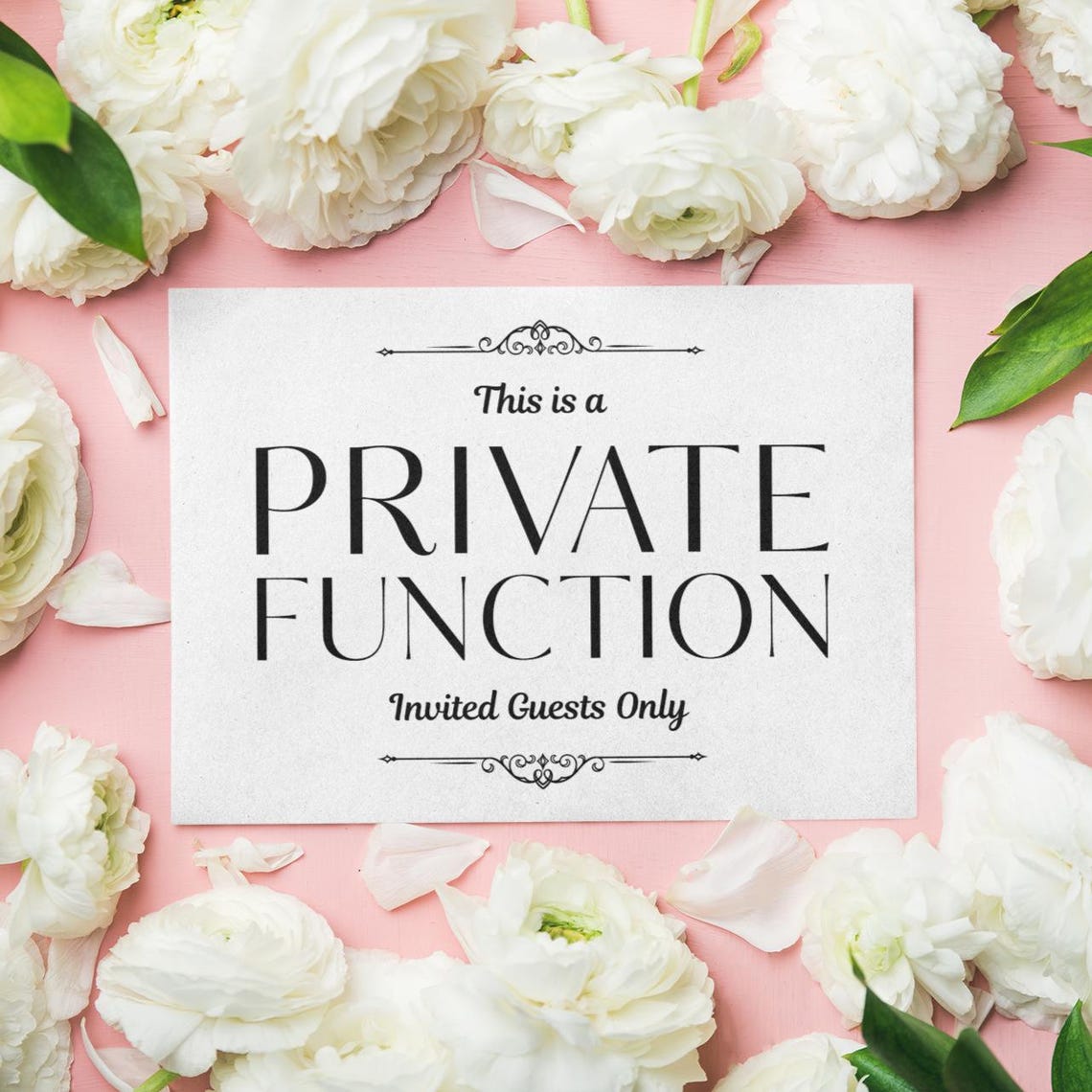 PRINTABLE Private Function Sign, Invited Guests Only, Professional ...
